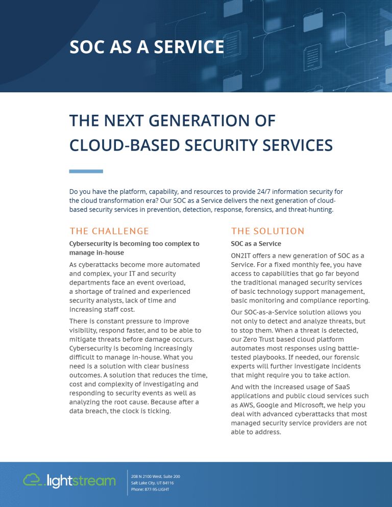 SOC as a Service: The next generation of cloud-based security services ...